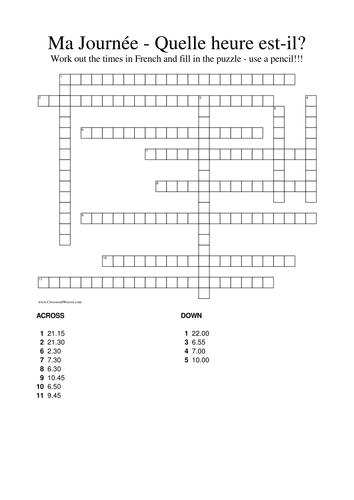 Telling the time in French | Teaching Resources