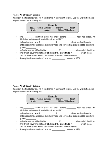 Abolishment of Slavery | Teaching Resources