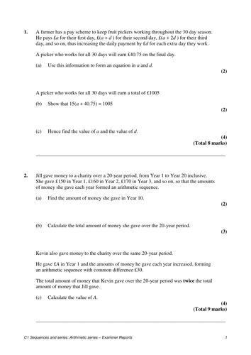 Core 1 Mathematics - Set of worksheets with answers | Teaching Resources
