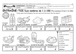 FRENCH (UNIT 5: FOOD): YEAR 5 & 6: Food shopping / Adding numbers up to ...