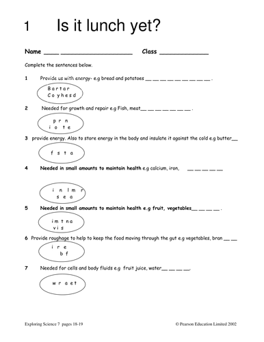 Nutrition and health revision worksheet ks3 Biology | Teaching Resources