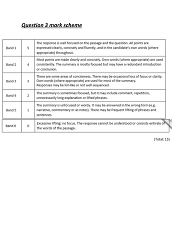 IGCSE Core Reading Papers questions 2 and 3 - about 3-4 lesson's worth ...