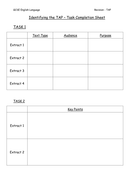GCSE English Language - Identifying the TAP | Teaching Resources