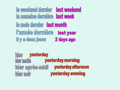 Vocab booster of time expressions in French | Teaching Resources
