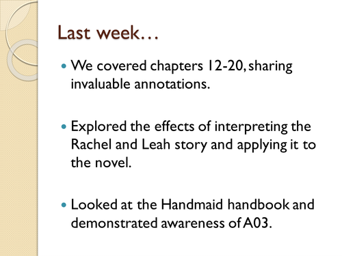 The Handmaid's Tale resource pack including lessons, worksheets, sample ...