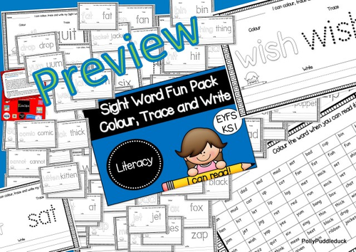 Sight Word Fun Pack (Colour, Trace and Write for EYFS/KS1) | Teaching ...