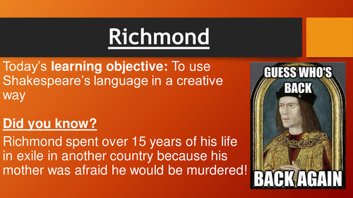 Introduction to Richard III - hero and villain focus | Teaching Resources