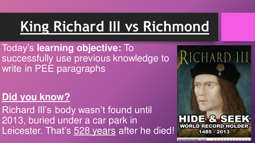 Introduction to Richard III - hero and villain focus | Teaching Resources