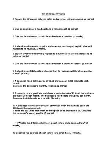 AQA GCSE Business Unit 1 Revision | Teaching Resources AQA GCSE Business Unit 1 Revision | Teaching Resources