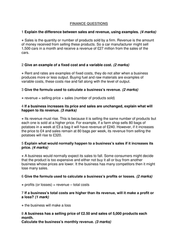 AQA GCSE Business Unit 1 Revision | Teaching Resources AQA GCSE Business Unit 1 Revision | Teaching Resources