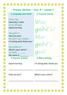 Primary German introduction | Teaching Resources