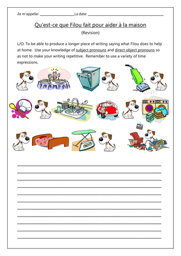 FRENCH - Household chores - Qu'est-ce que Filou fait pour aider à la ...