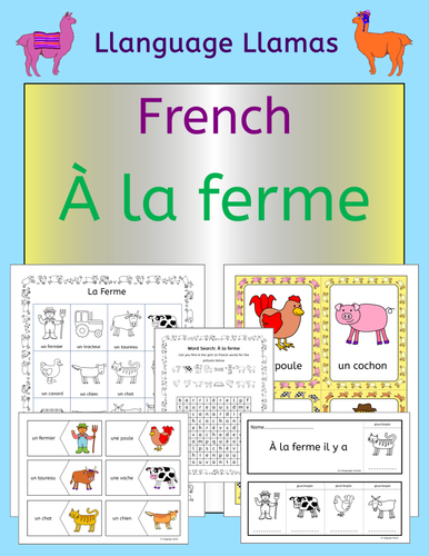 French Vocabulary Topics Bundle - Classroom, Clothing, Body, Farm, Pets ...