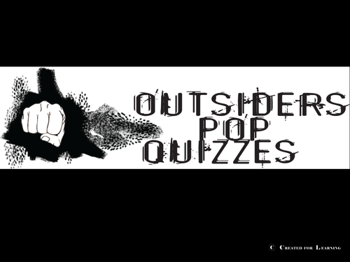 OUTSIDERS 12 Pop Quizzes (5 comprehension questions per chapter ...