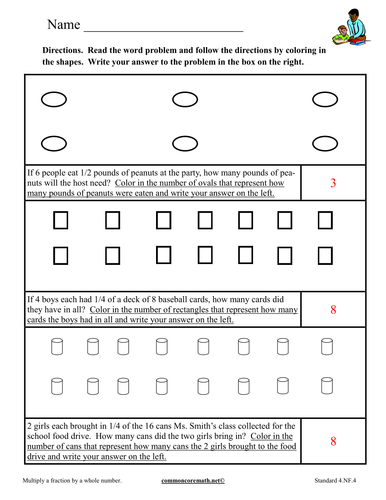 Multiply Fractions by Whole Numbers - 4.NF.4 | Teaching Resources