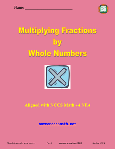 Multiply Fractions by Whole Numbers - 4.NF.4 | Teaching Resources