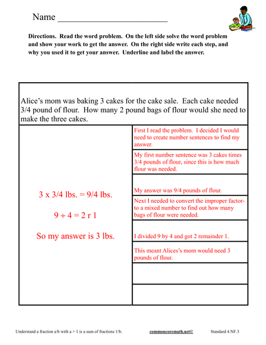 Multiply Fractions by Whole Numbers - 4.NF.4 | Teaching Resources