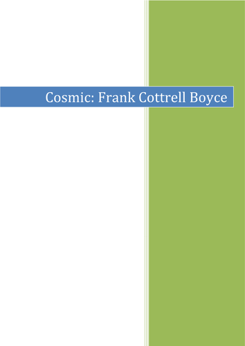 'Cosmic' Frank Cottrell Boyce Complete Guided Reading Planning Unit (10 ...