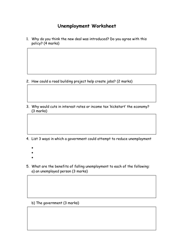 Reducing Unemployment - Aims to Reduce Unemployment in the UK - GCSE ...