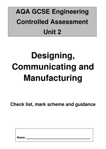 AQA GCSE Engineering (old spec): checklist, grade descriptors and easy ...