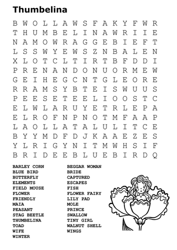 Hans Christian Andersen Fairy Tale Word Search Pack | Teaching Resources