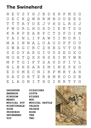 Hans Christian Andersen Fairy Tale Word Search Pack | Teaching Resources