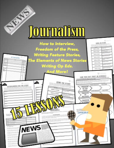 Journalism 15 Lesson Packet Elements of News Stories, Op Eds ...