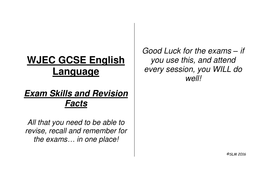 WJEC English Language Revision Cards | Teaching Resources
