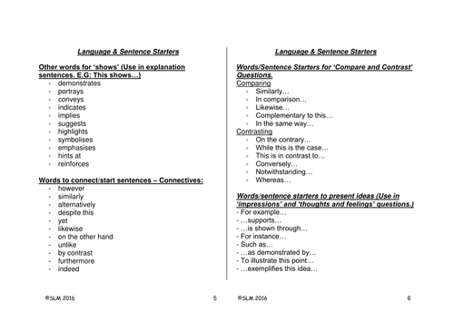 WJEC English Language Revision Cards | Teaching Resources