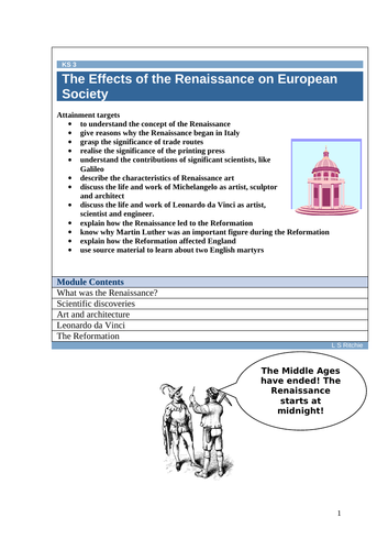 The Effects of the Renaissance on European Society | Teaching Resources