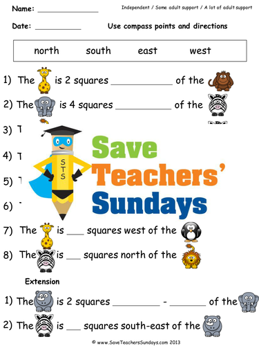 Giving Direction KS1 Worksheets, Lesson Plans,PowerPoint and IWB ...