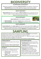 Biology AS Level OCR Revision Notes - Biodiversity | Teaching Resources