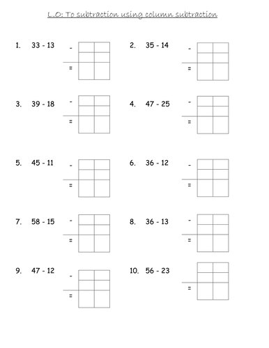 Introduction to column addition and subtraction by - UK Teaching ...