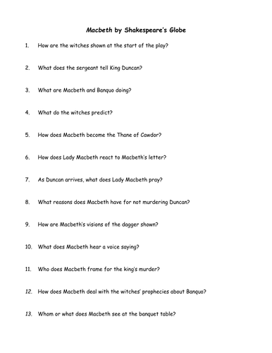 KS3 or KS4 Shakespeare's Macbeth based on the NEW GCSE English ...
