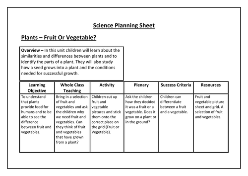 Year 1 Plant - 6 Lesson Plans by - UK Teaching Resources - TES