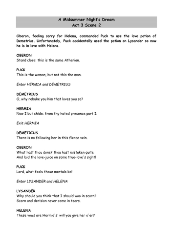 KS2 or KS3 Shakespeare's A Midsummer Night's Dream unit based on new ...
