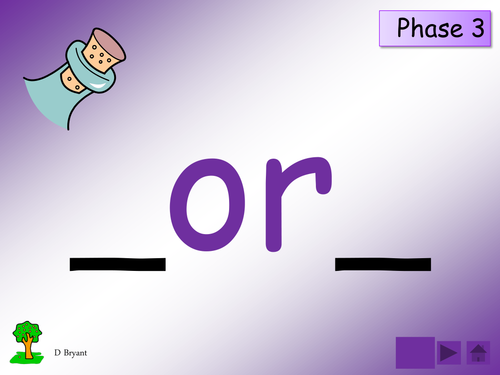 Phase 3: 'or' sound [as in north, sort]: table/group cards, activities ...
