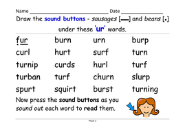 Phase 3: 'ur' sound [as in surf, urgent]: table/group cards, activities ...