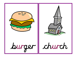 Phase 3: 'ur' sound [as in surf, urgent]: table/group cards, activities and presentation ...