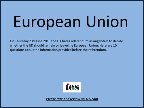 Careers Resource- European Union | Teaching Resources