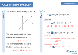 GCSE Problem Solving Questions of the Day - 25th April by WRMaths ...