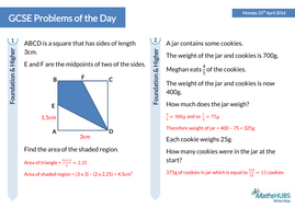 GCSE Problem Solving Questions of the Day - 25th April | Teaching Resources