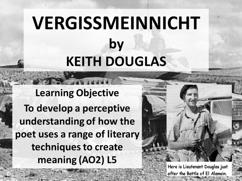 Keith Douglas Poem for the new AQA Anthology - Love through the Ages ...