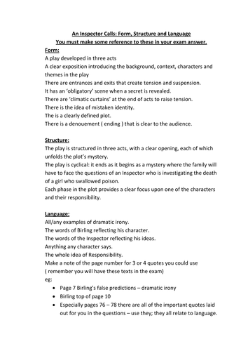 An Inspector Calls complete scheme of work AQA GCSE Literature Paper 2 ...