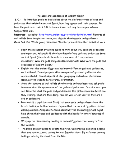 Egypt Topic Planner and accompanying worksheets - First Level ...