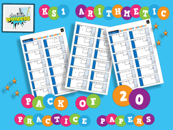 KS1 Arithmetic SATs "One Page Wonder!" 20 Practice Papers with answers ...