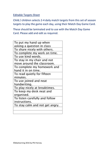 Football Motivation and Positive Behaviour Reward System | Teaching ...