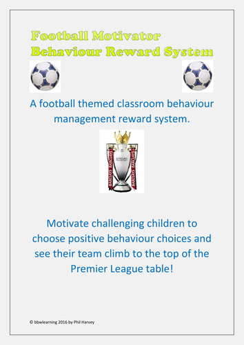 Football Motivation and Positive Behaviour Reward System | Teaching ...