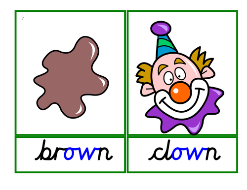 Phase 3: 'ow' sound [as in brown, allow]: table/group cards, activities and presentation ...