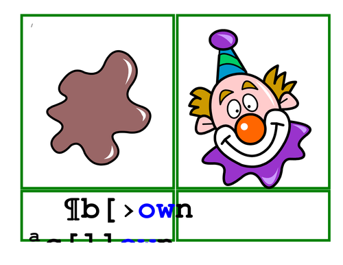 Phase 3: 'ow' sound [as in brown, allow]: table/group cards, activities ...